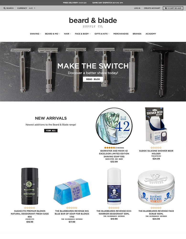 Beard & Blade | Shopify Store Showcase